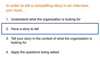 Telling Your Story: Interview Preparation | PPT