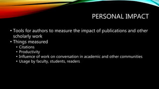 Telling your story: Gaining visibility in the academic community | PPT