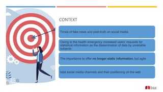 Tell me about the data. Istat Communication on social media" | PPTX