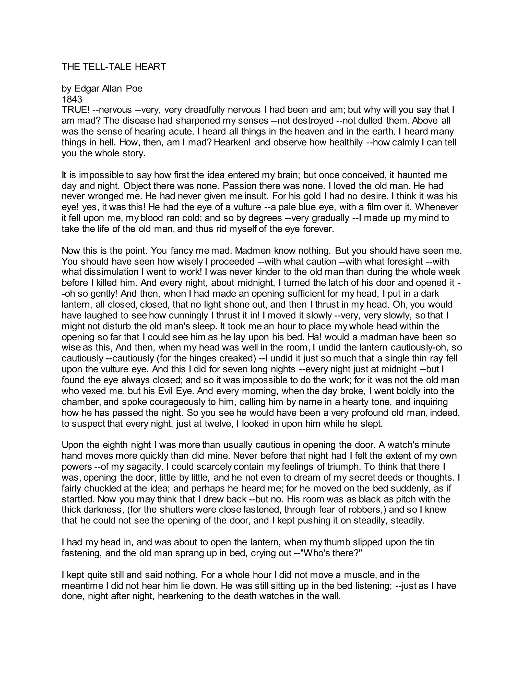 Tell tale heart | DOCX