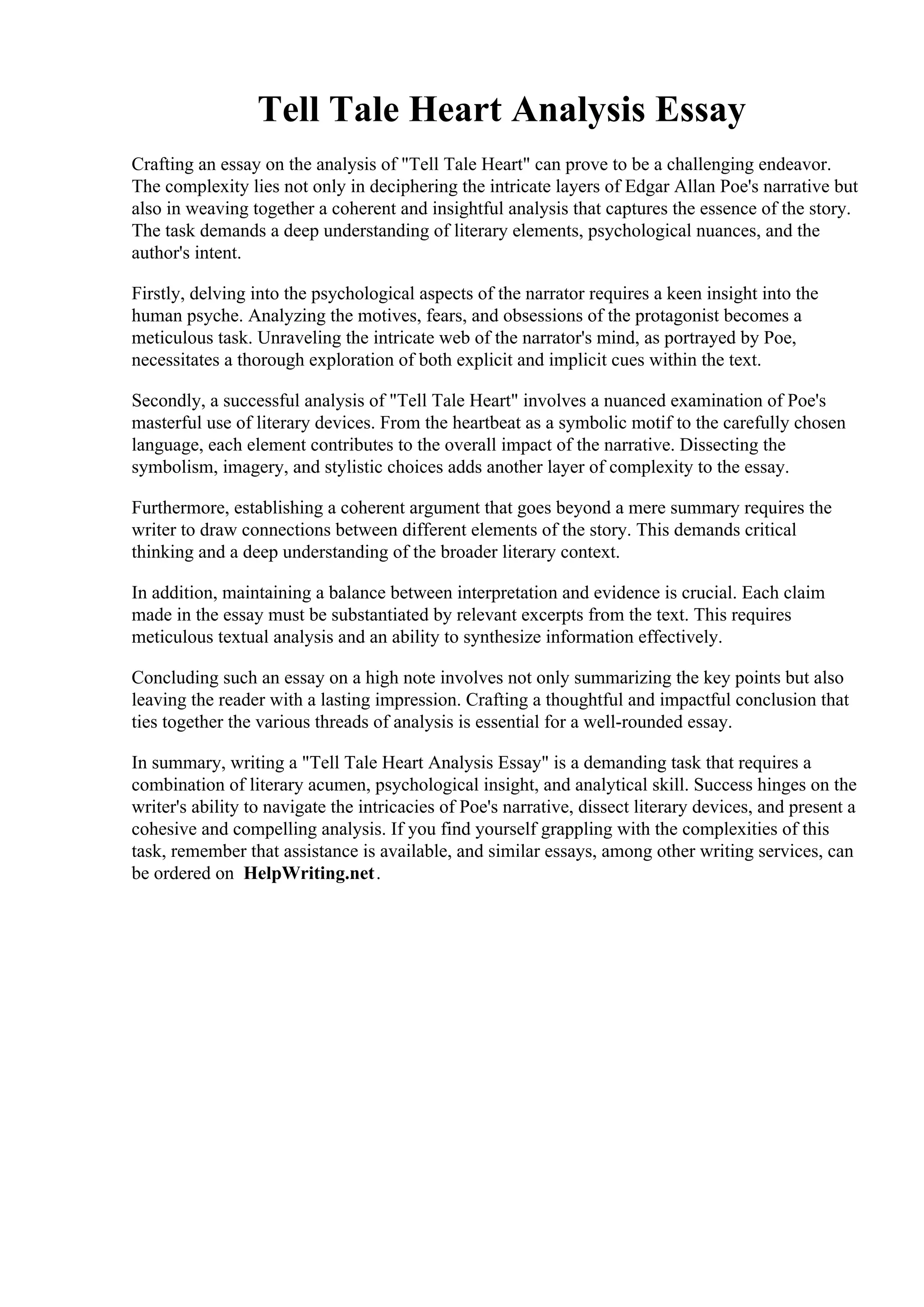 Tell Tale Heart Analysis Essay.pdf