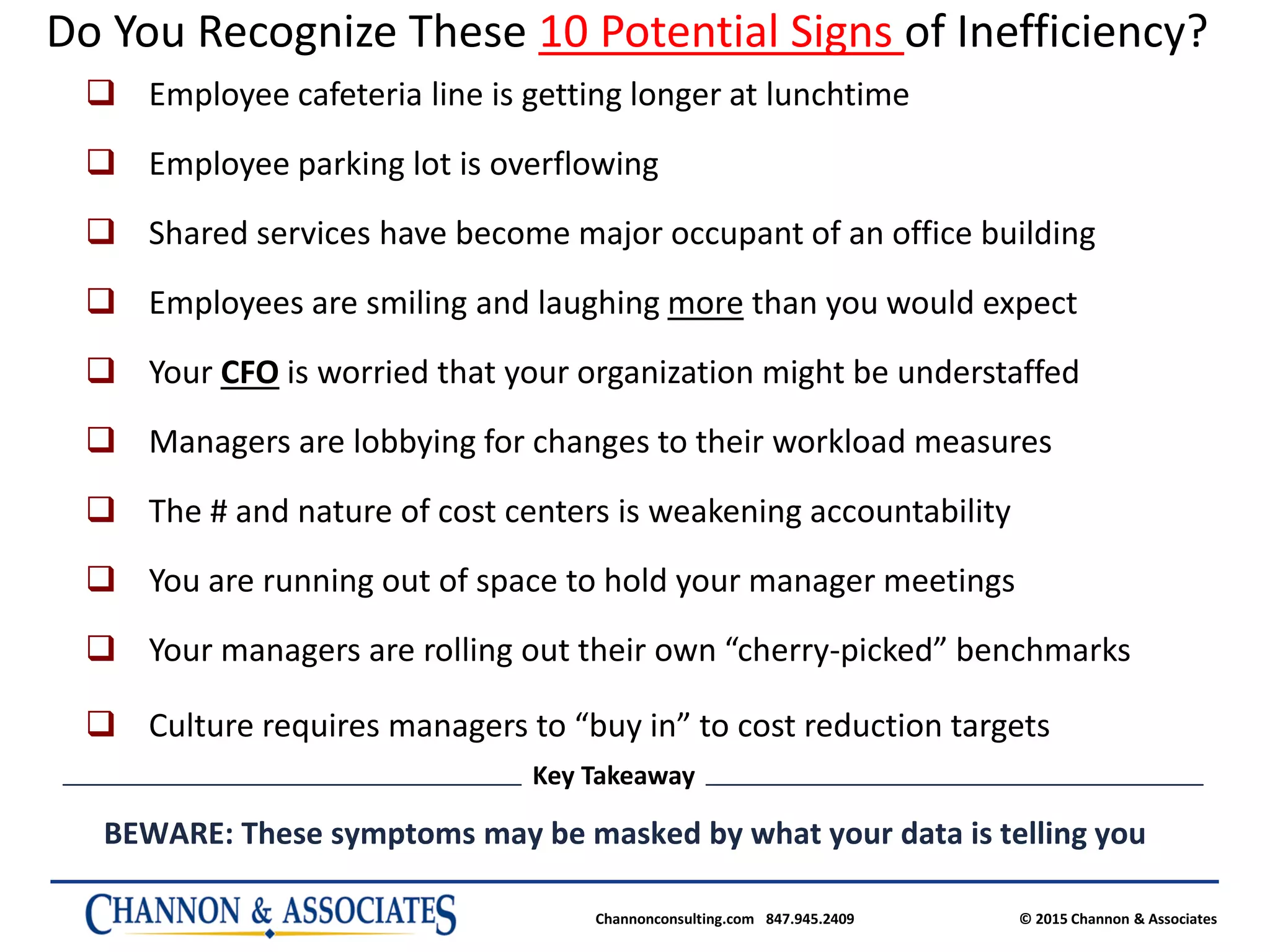 Telltale signs of inefficiency | PPT