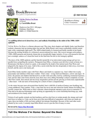 Tell the Wolves I'm Home review & sidebar | PDF