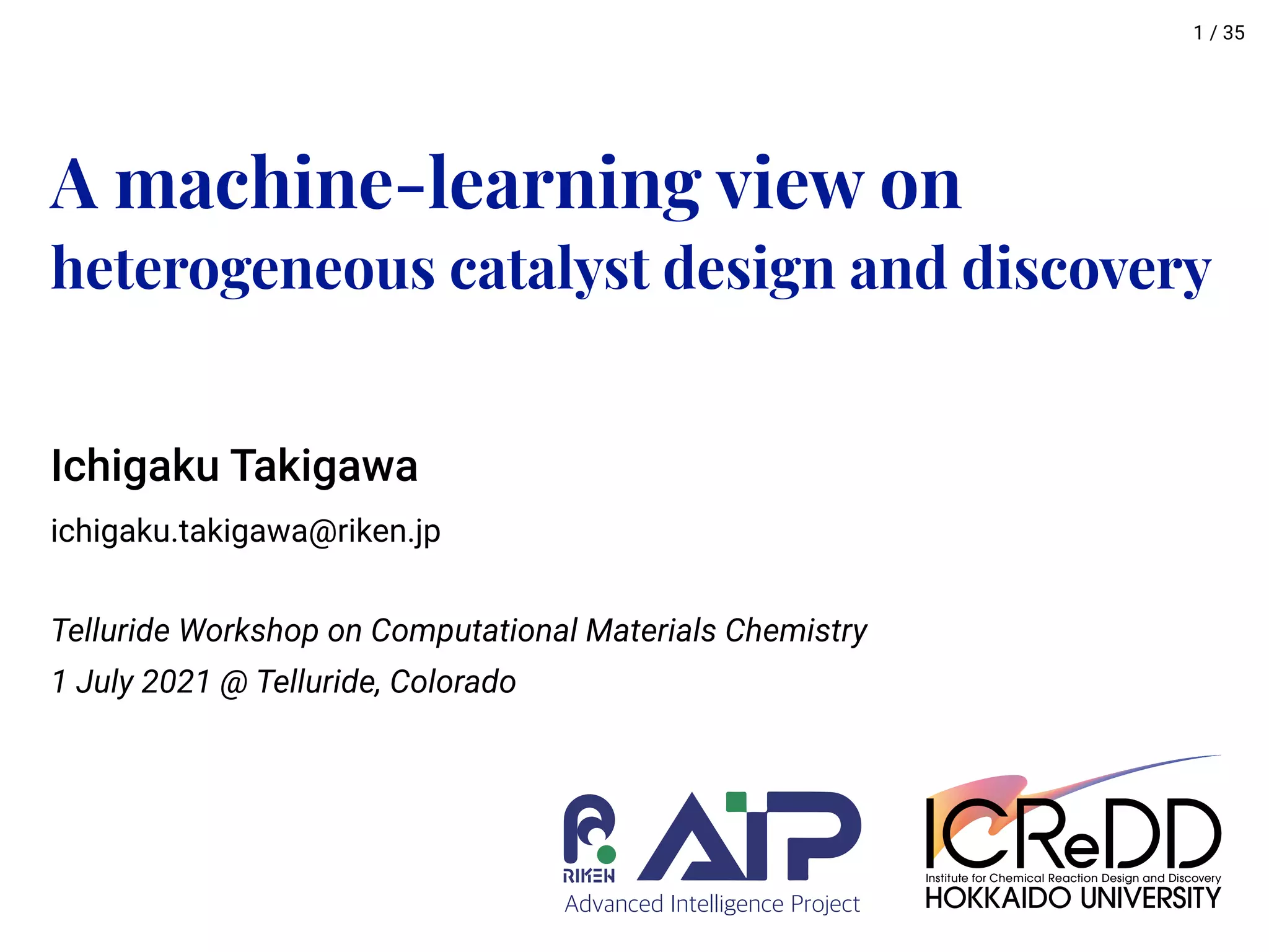 A machine-learning view on heterogeneous catalyst design and discovery ...
