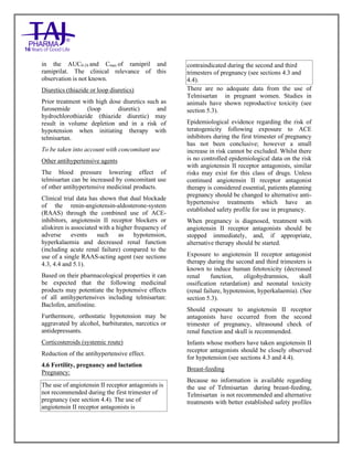 Telmisartan Tablets USP Taj Pharma SmPC | PDF