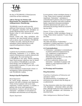 Telmisartan and Amlodipine Tablets IP 40mg/5mg (Telmisar-A) Taj Pharma ...