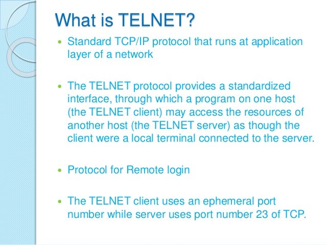 Telnet presentation