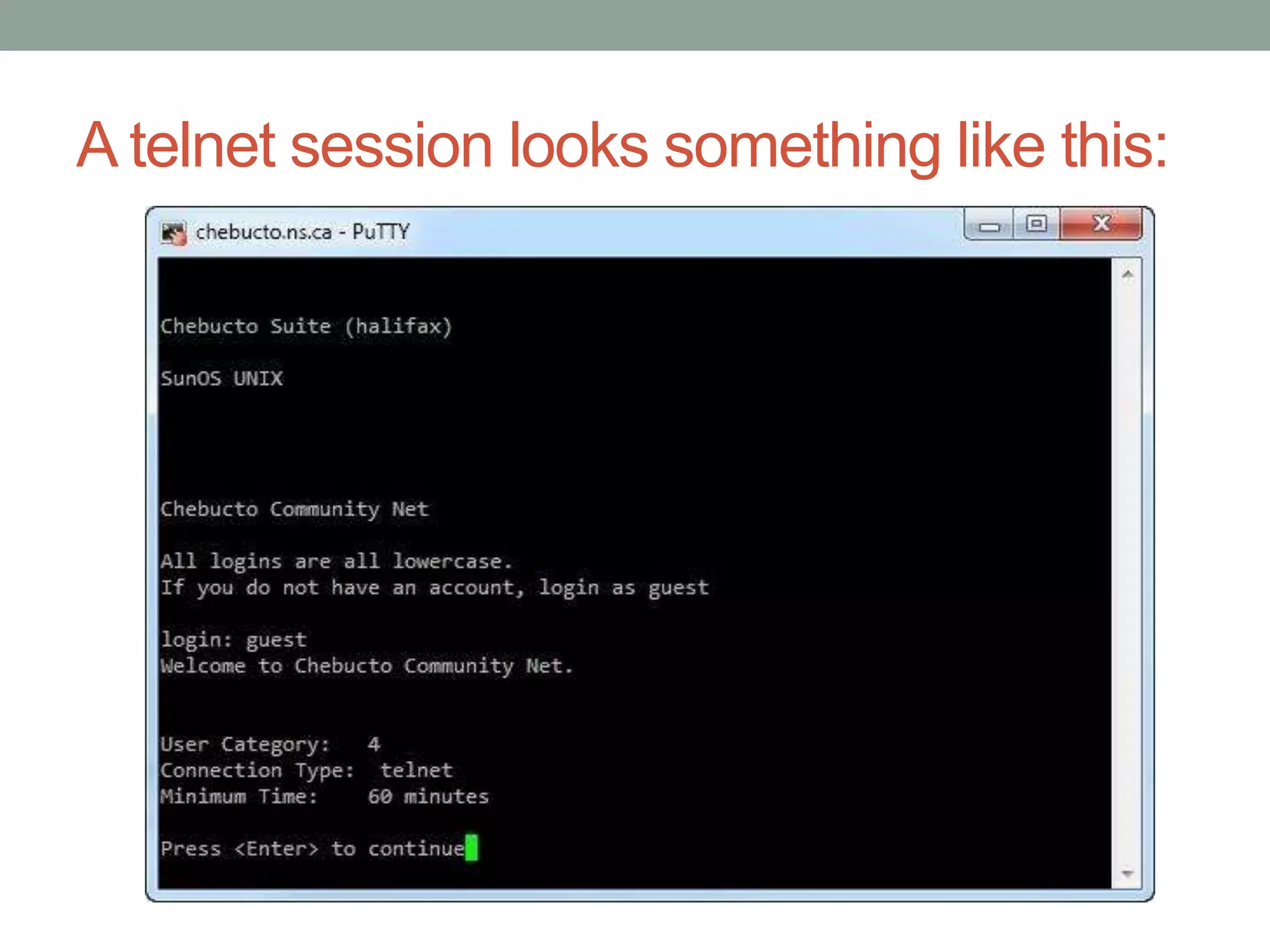 Telnet Pptx Computer Networking Computing