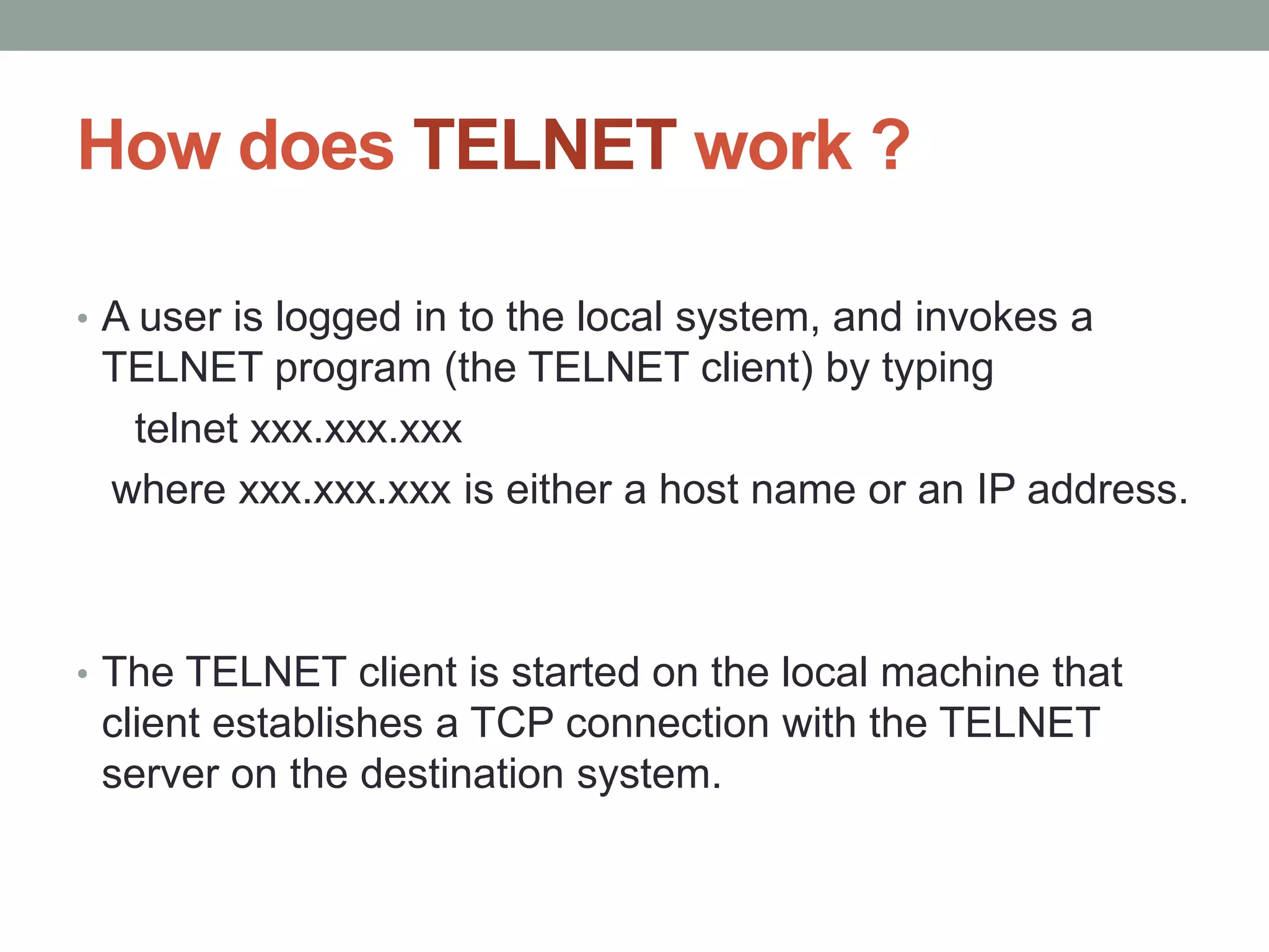 Telnet Pptx Computer Networking Computing