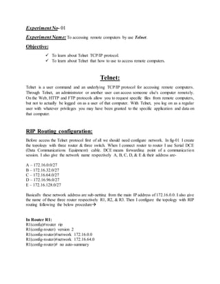 Telnet configuration | PDF