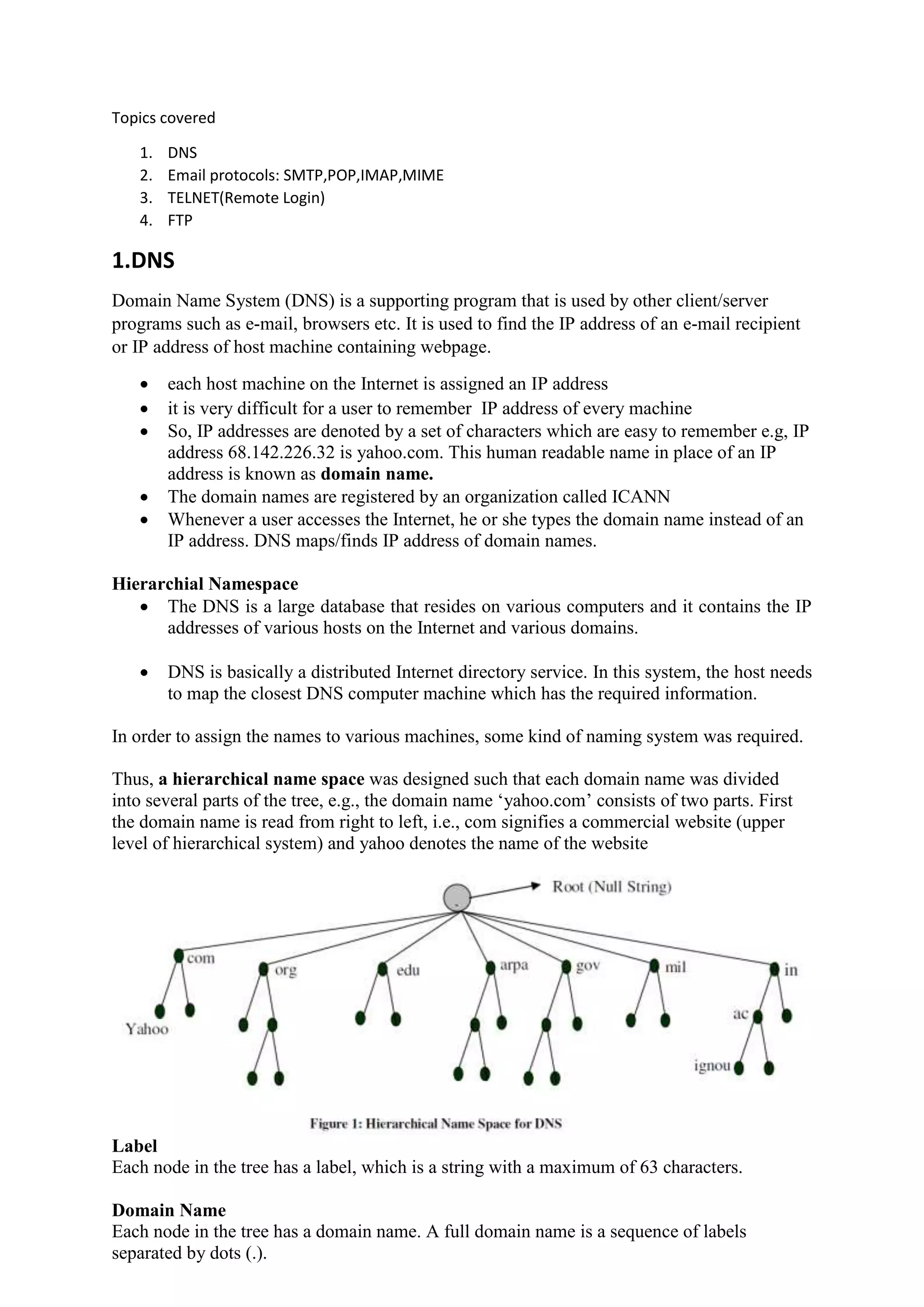 telnet ftp email | DOCX