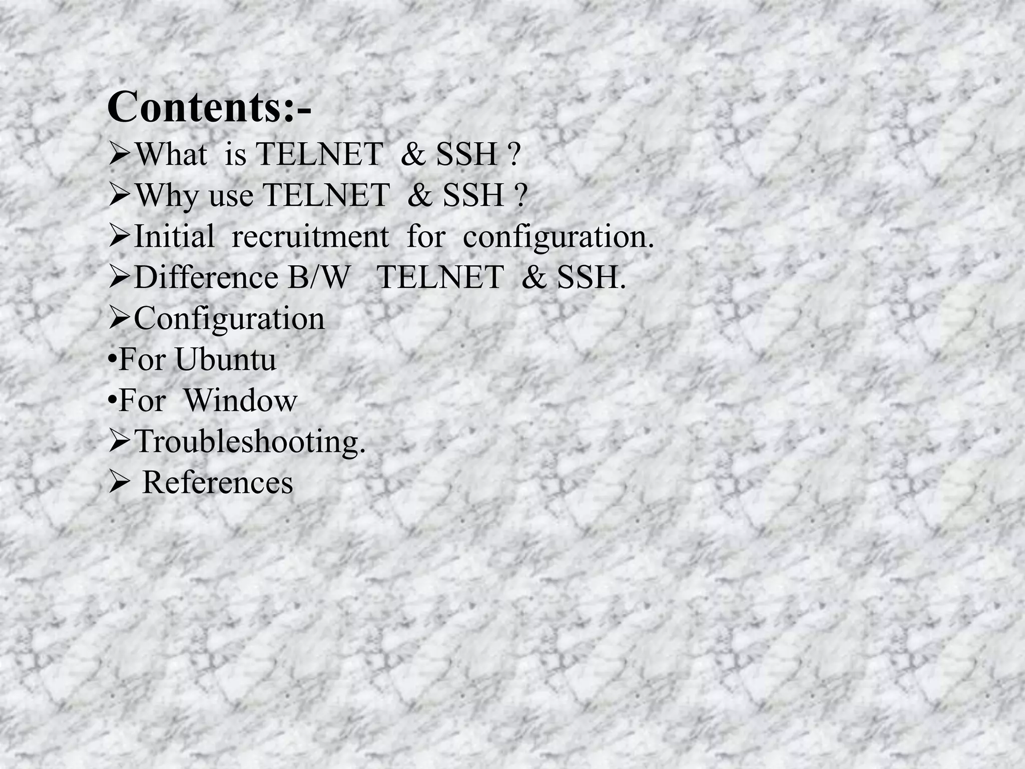 Telnet & SSH Configuration | PPTX