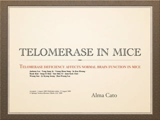 Telomerase and mice | PPT
