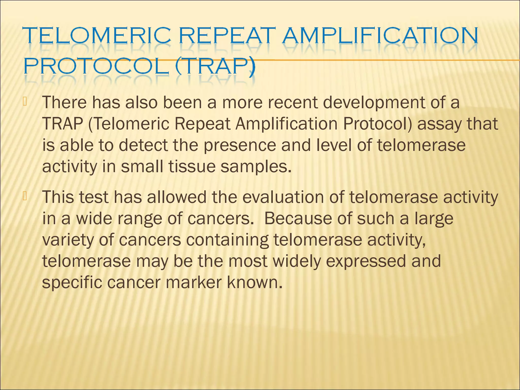 Telomerase its role in aging and cancer | PPT