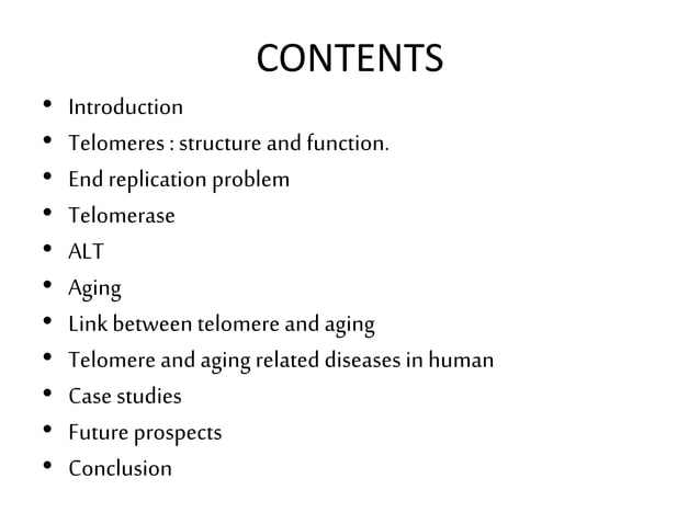 Telomere telomerase and aging | PPTX | Biological Sciences | Science