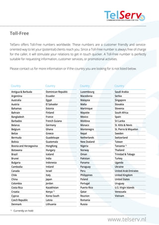 TelServ Country Coverage 20170131 | PDF