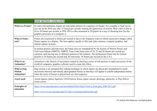 Tel stop motion animation meaning & procedure | PPT