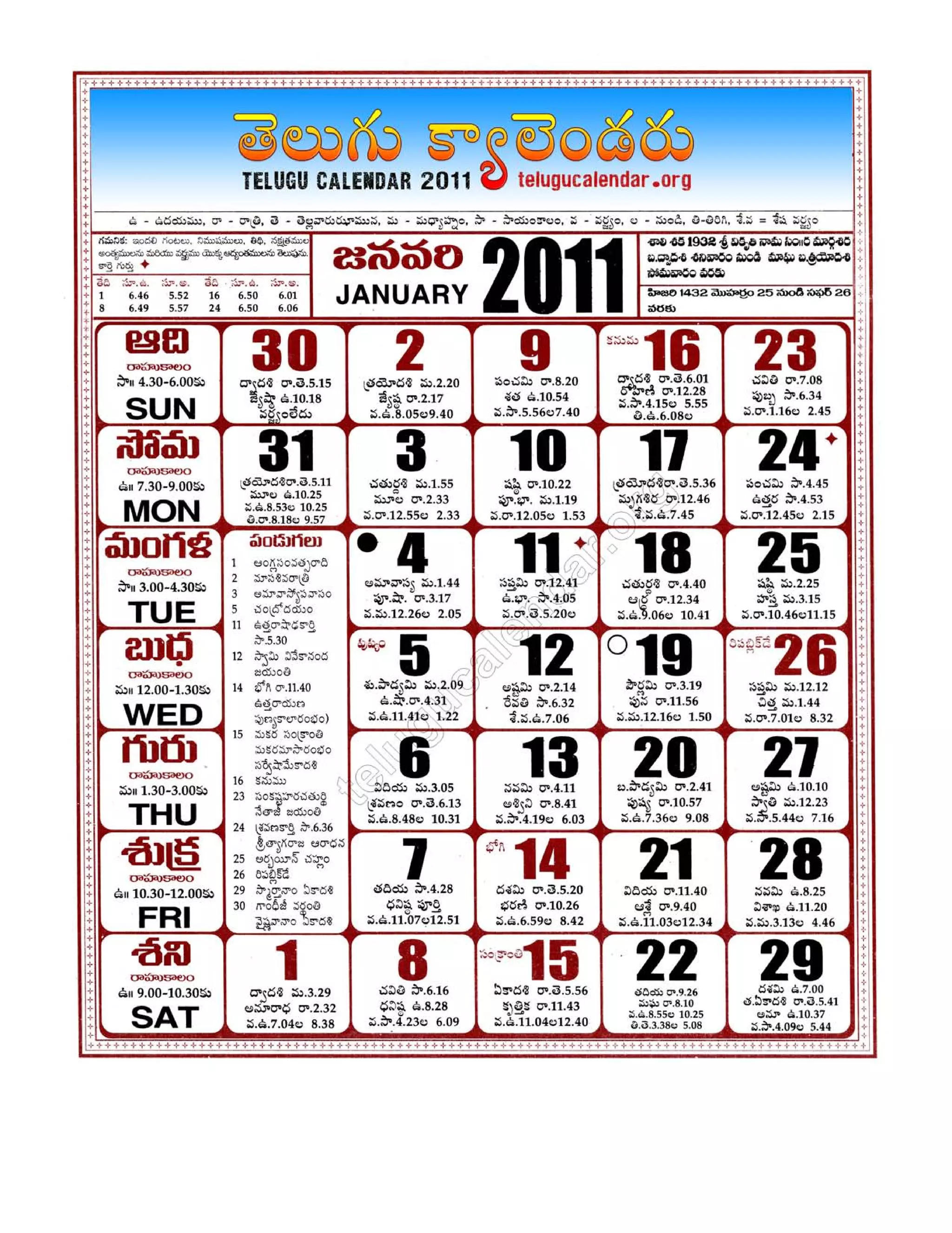Telugu calendar 2011_12_months_web | PDF