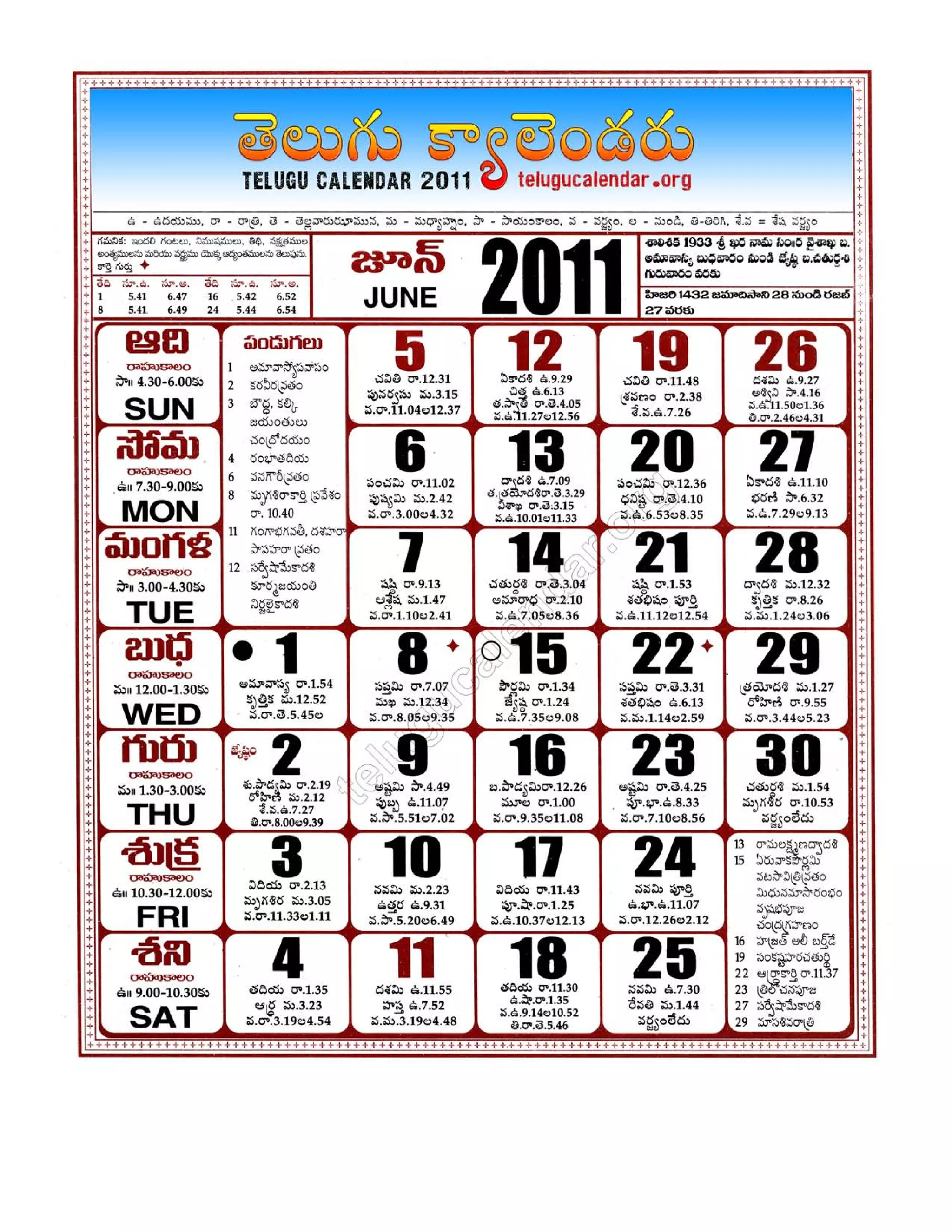 Telugu calendar 2011_12_months_web | PDF