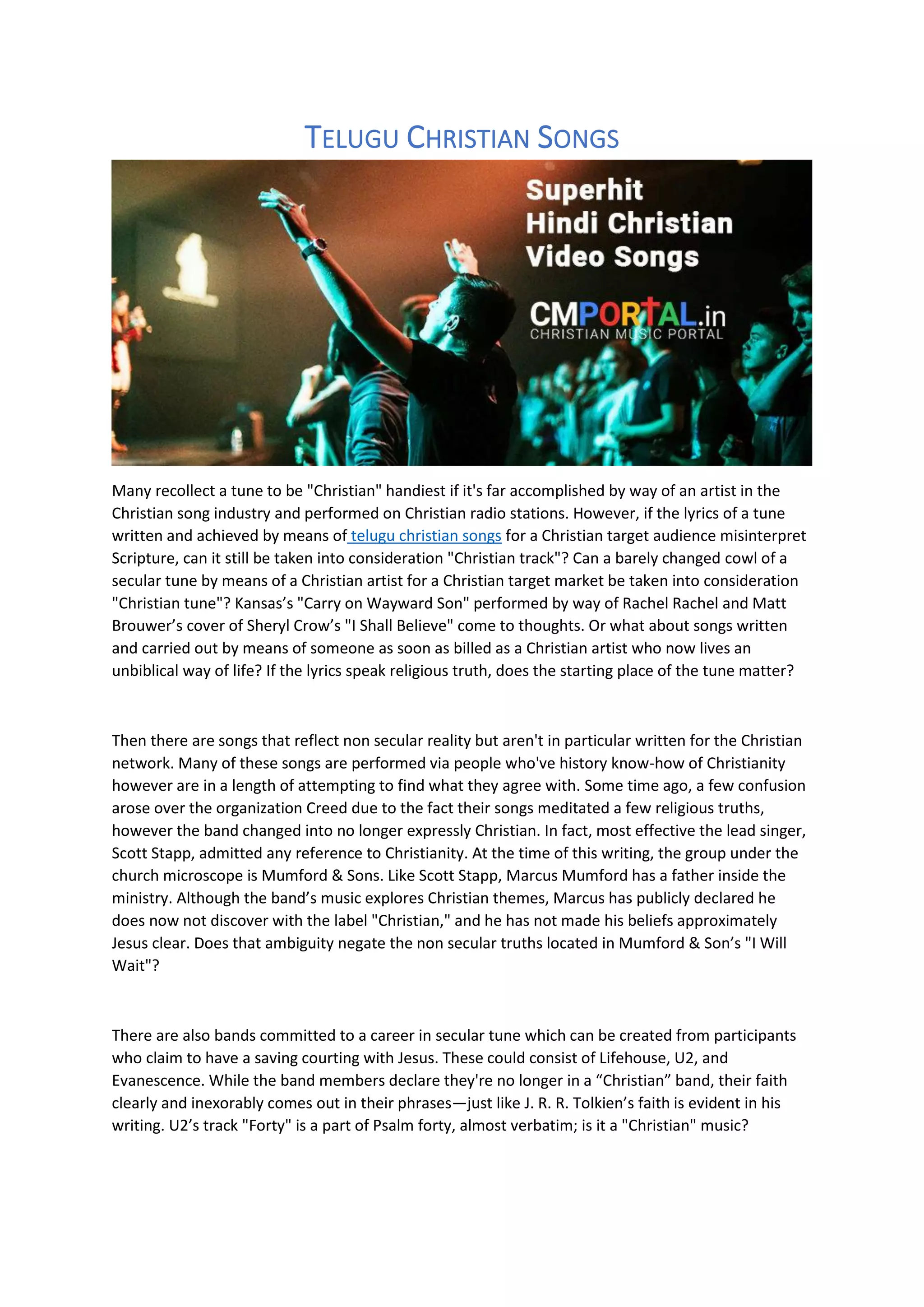 Telugu Christian Songs | PDF