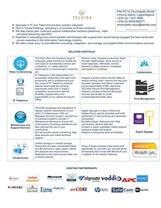 Telvida solution portfolio | PDF
