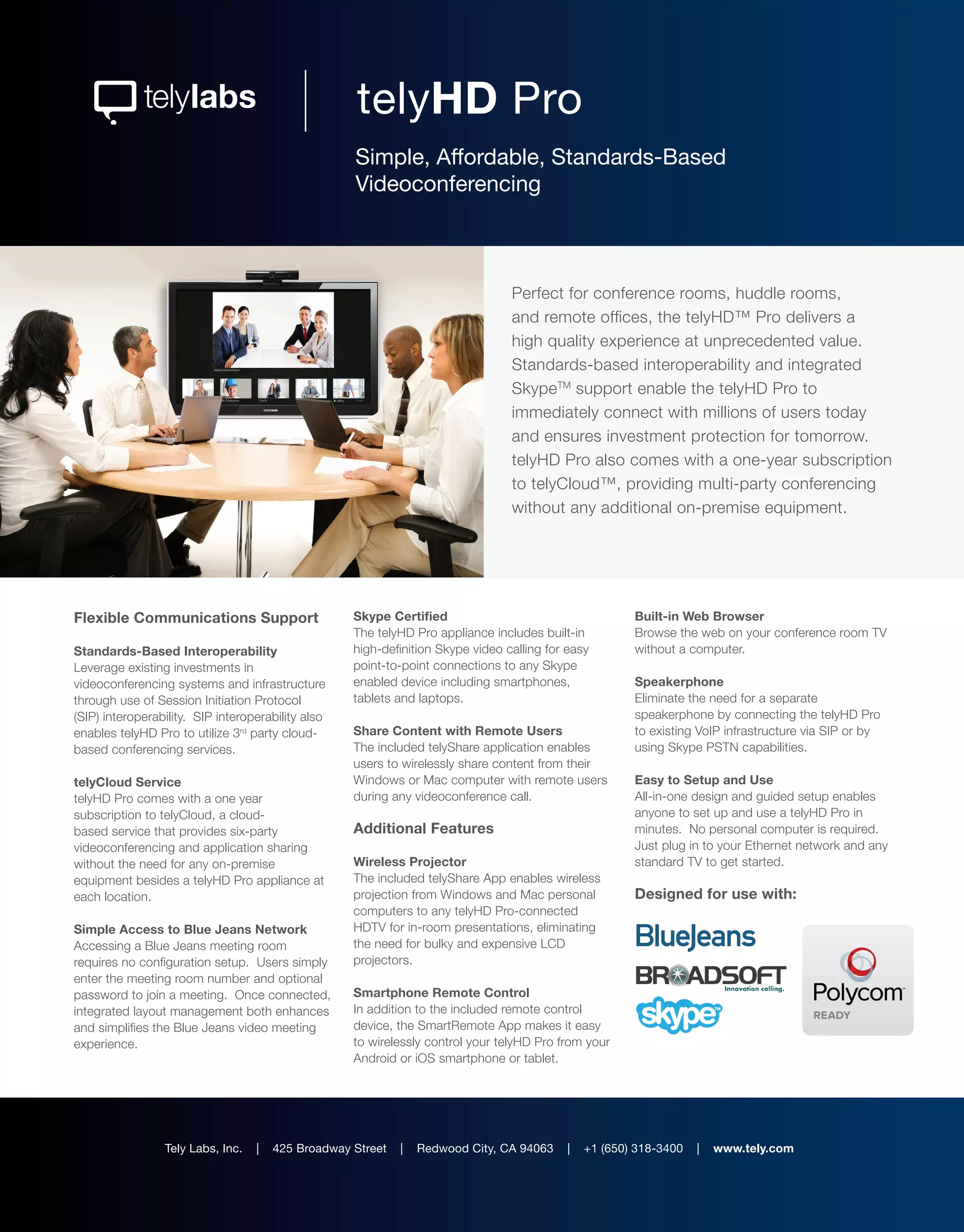 TelyHD Pro Datasheet 2014 | PDF