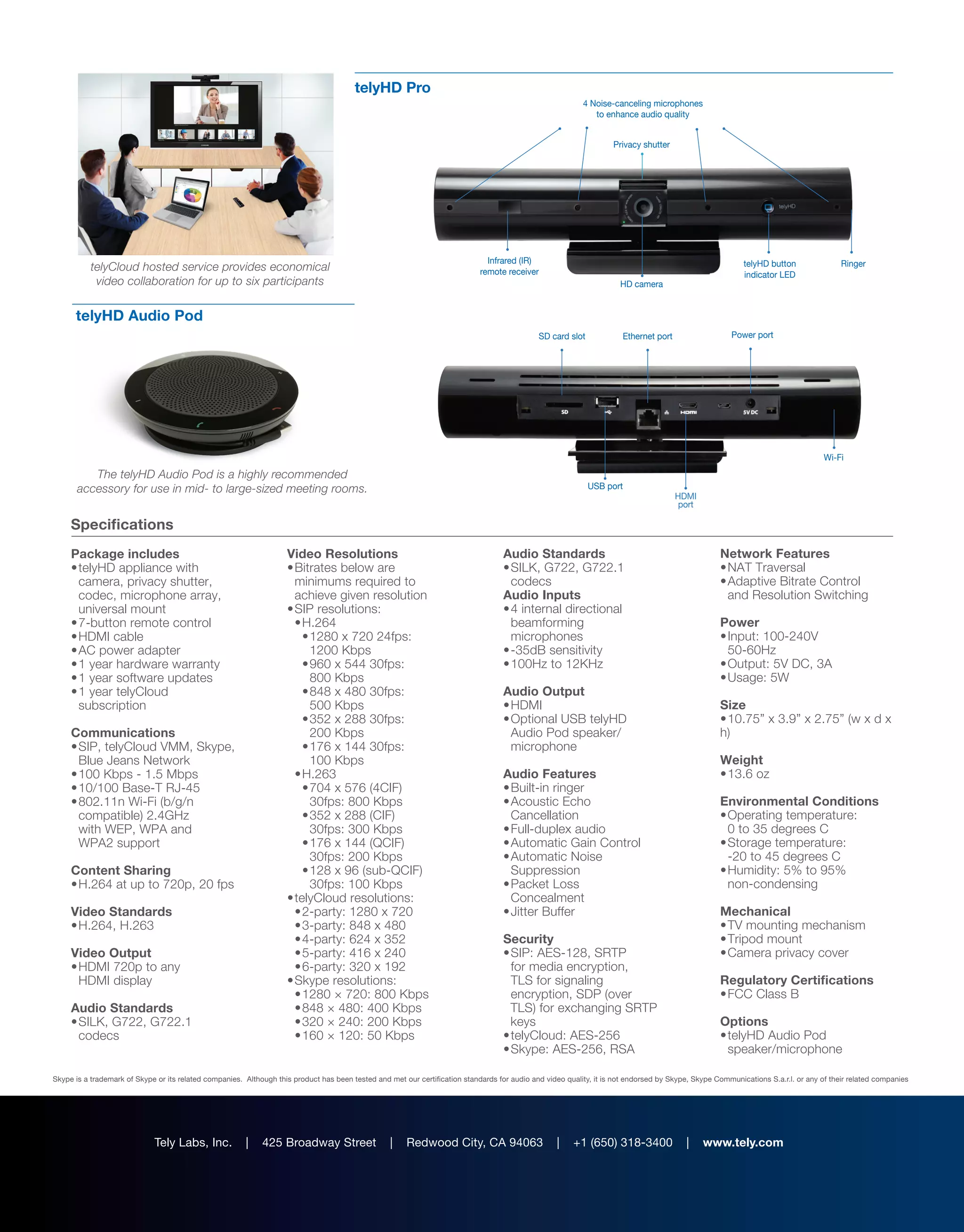 TelyHD Pro Datasheet 2014 | PDF