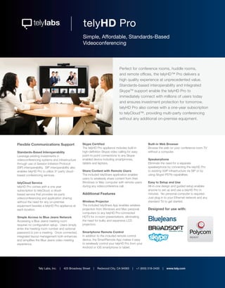 TelyHD Pro Datasheet 2014 | PDF