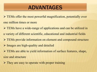 Transmission Electron Microscopy | PPTX | Chemistry | Science