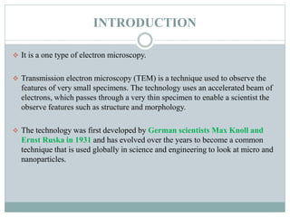 transmission Electron Microscopy (Tem) | PPTX