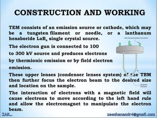 Transmission Electron Microscopy Technique | PPTX