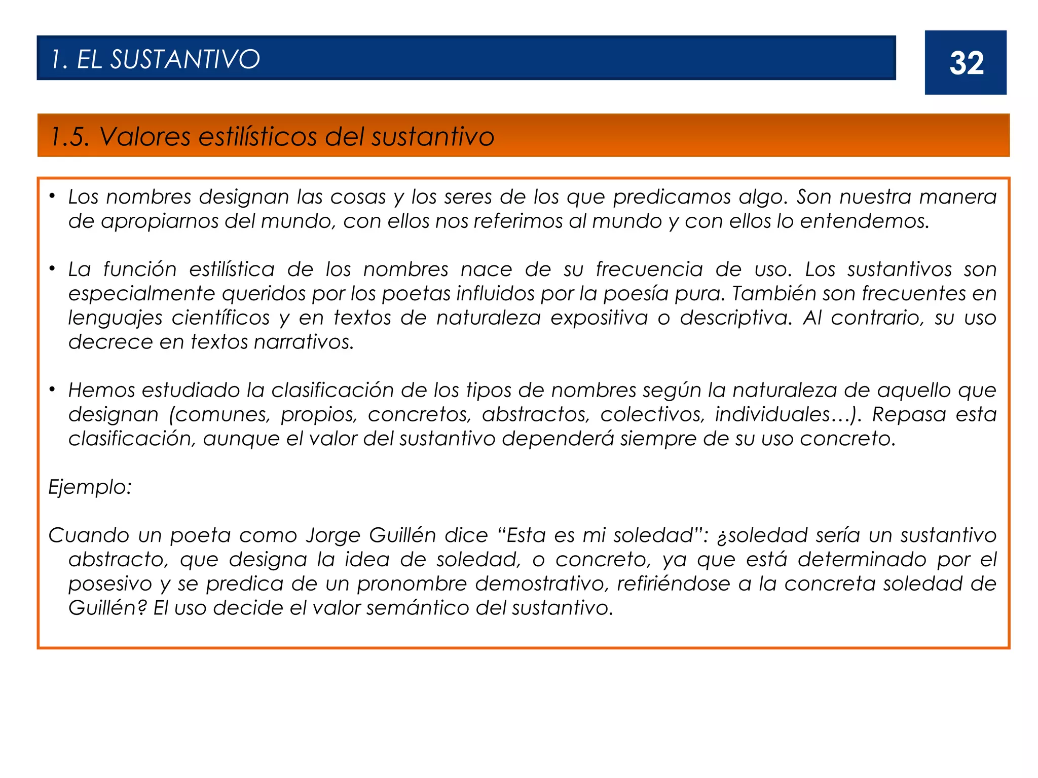 Tema 2. el sustantivo y el adjetivo | PPT