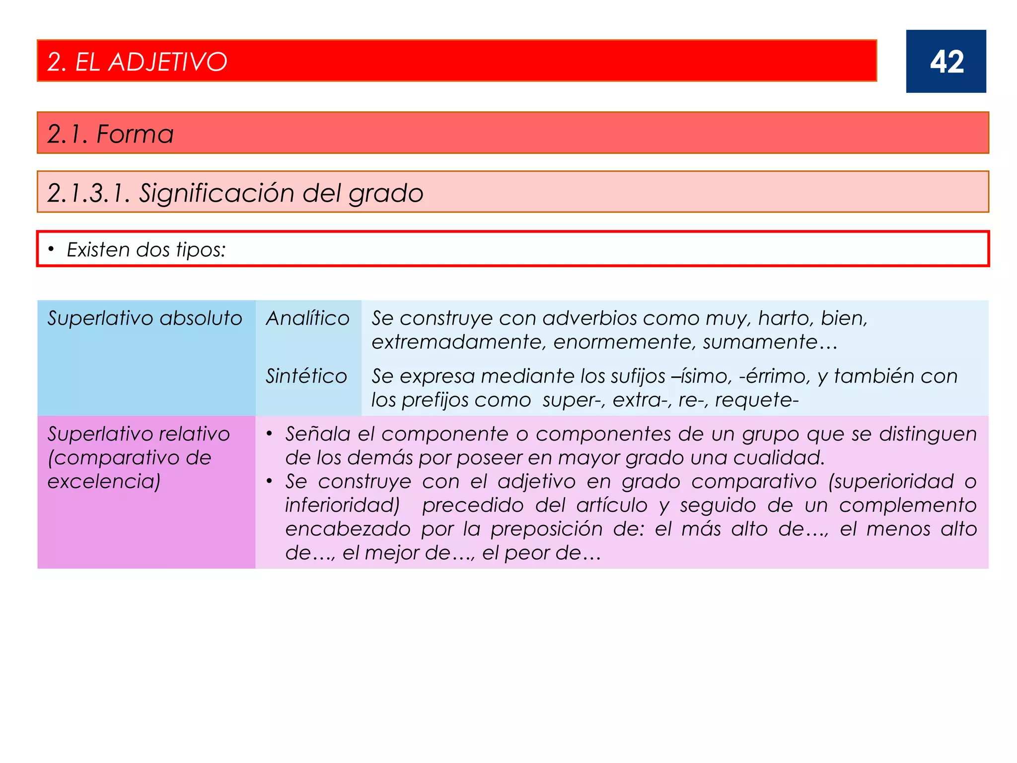 Tema 2. el sustantivo y el adjetivo | PPT