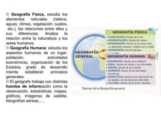 Introducción: la Geografía y el trabajo del geógrafo. | PPT