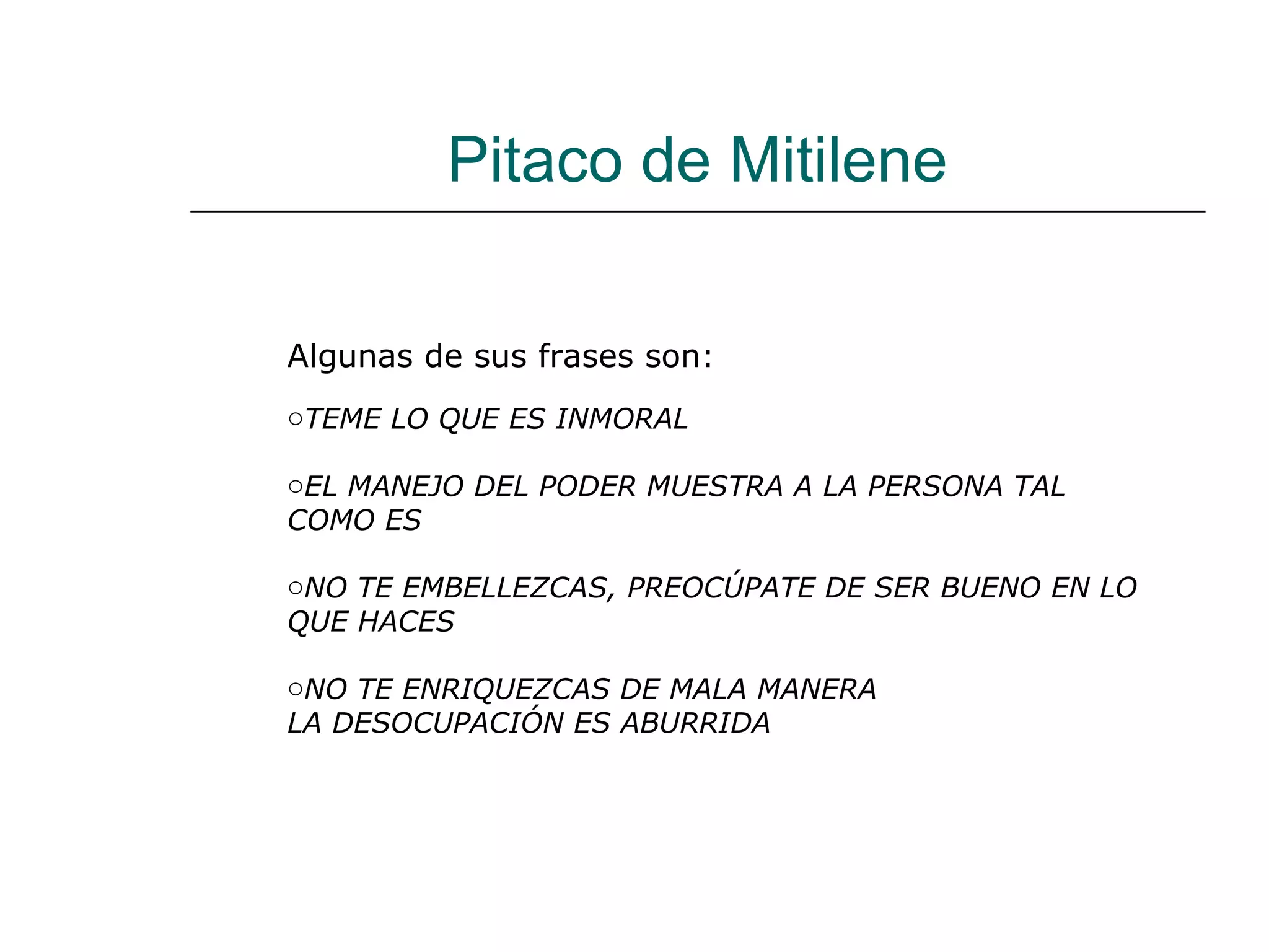 Tema 2. El origen de la filosofía: los siete sabios griegos | PPT