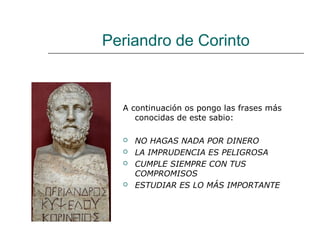 Tema 2. El origen de la filosofía: los siete sabios griegos | PPT