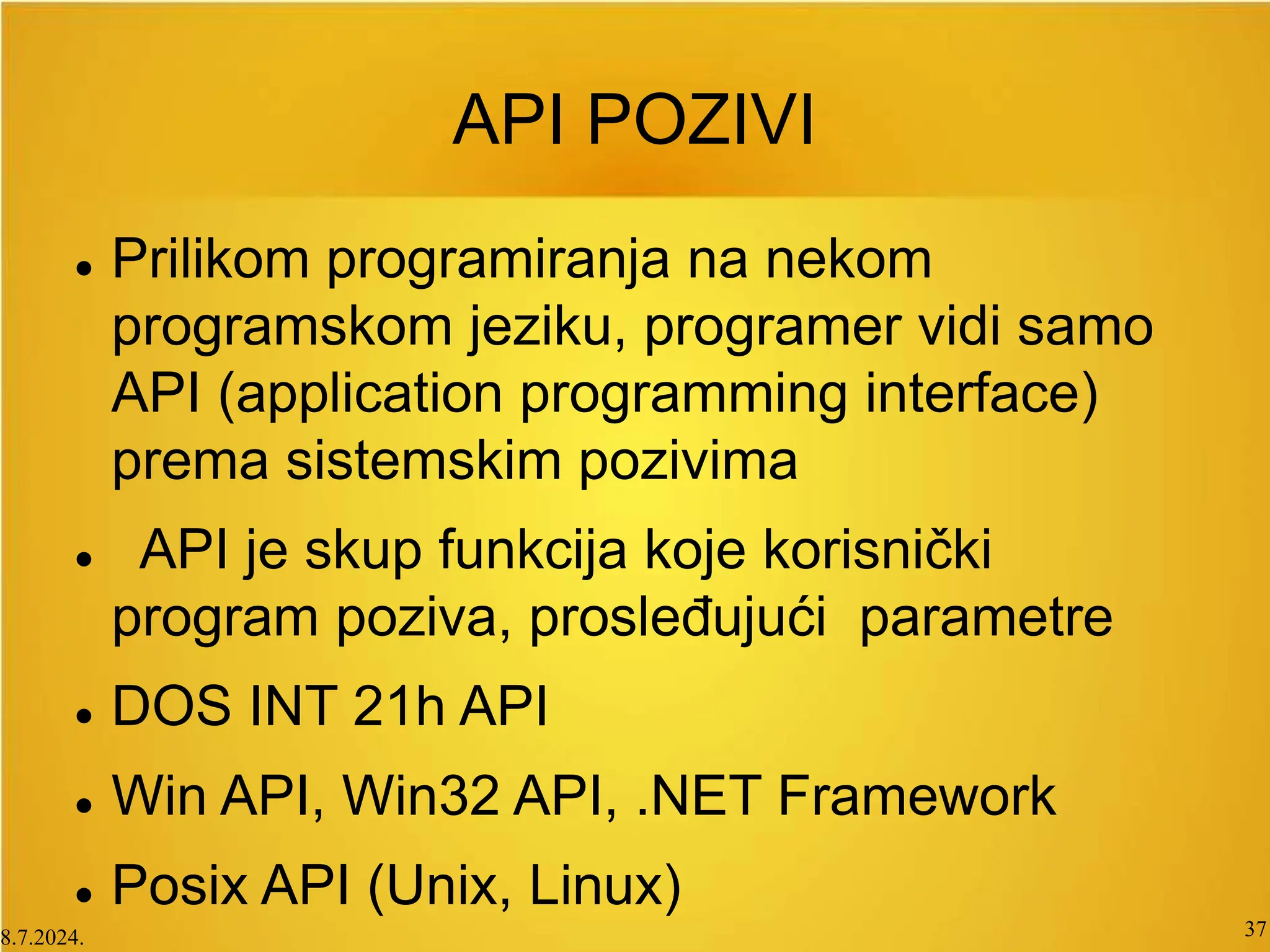 Prezentacija predavanja iz predmeta Operativni sistemi | PPT