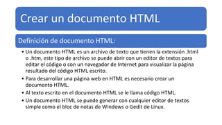 Tema 01 creando tu primer documento en html | PDF