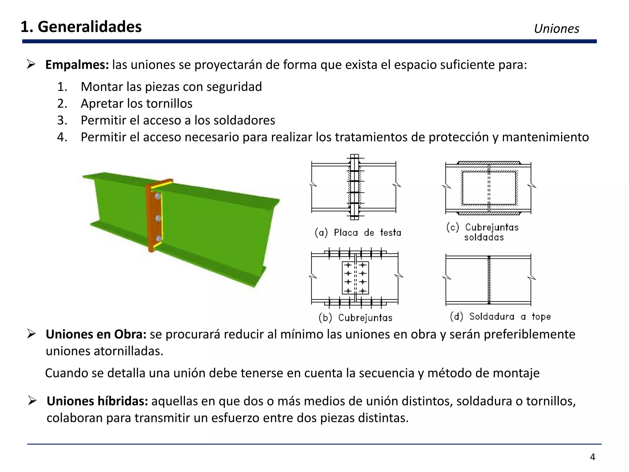 Uniones para estructuras metálicas | PDF