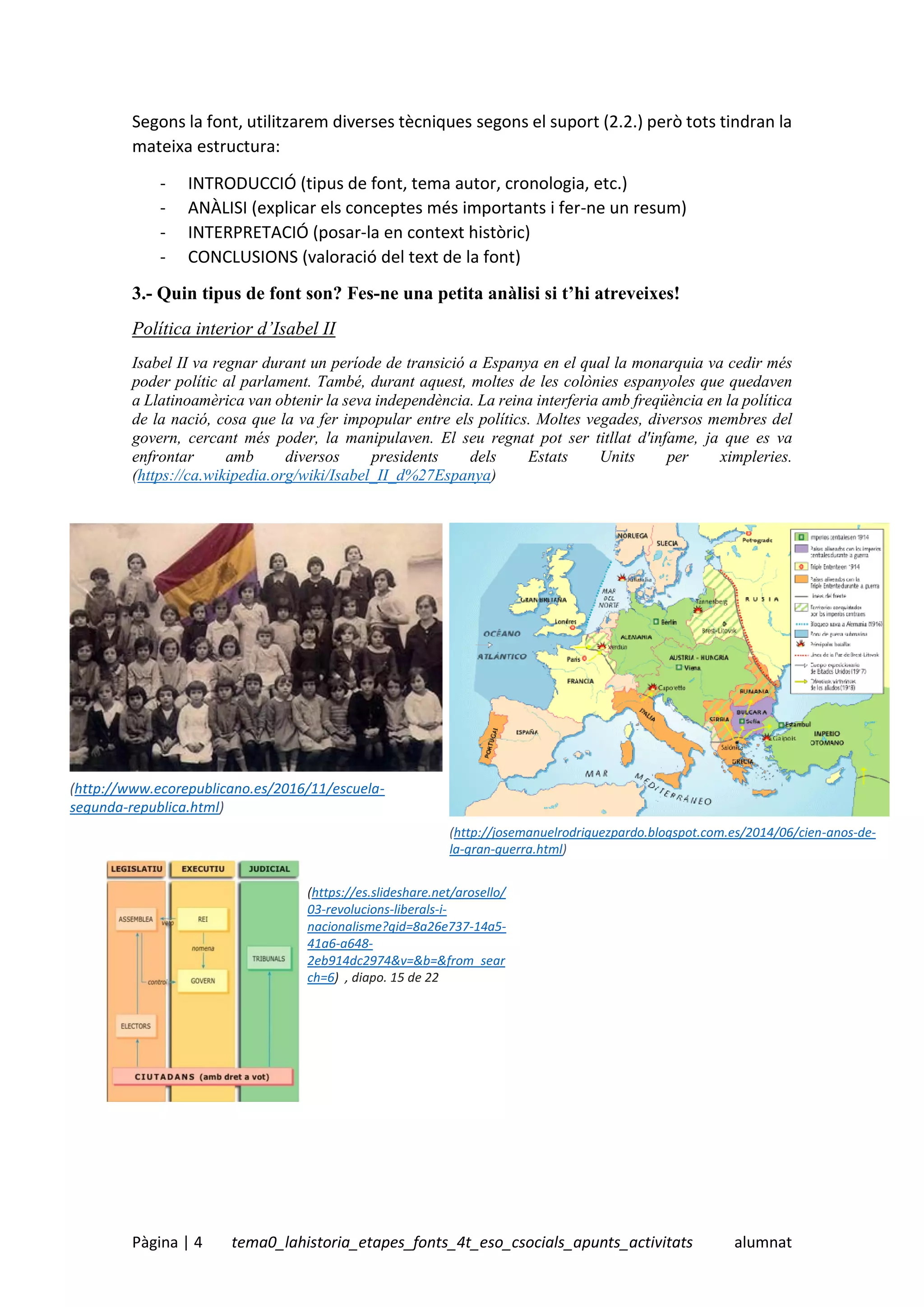 TEMA 0: La historia, les seves fonts i etapes (apunts + activitats) | PDF