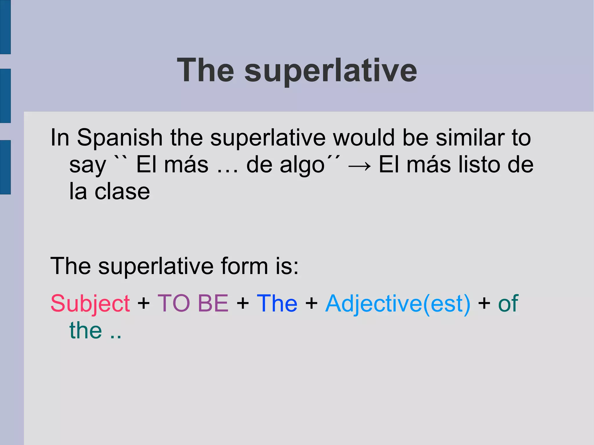 6th Level - Unit 1 - Comparative and superlative | PPT