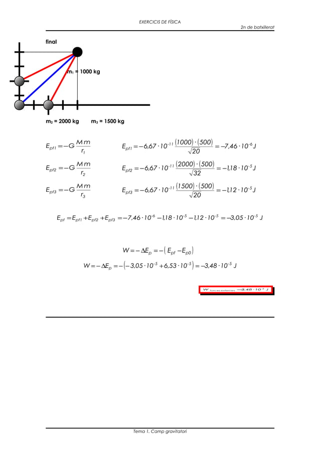 Tema 1. camp gravitatori. exercicis resolts | DOC