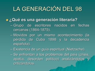 EL MODERNISMO Y LA GENERACIÓN DEL 98 EN ESPAÑA | PPT