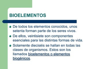 Tema 1 bioelementos | PPTX