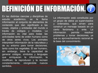conceptos de teoria de la informacion fuentes de informacion | PPTX