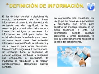 conceptos de teoría de la información fuentes de información | PPTX