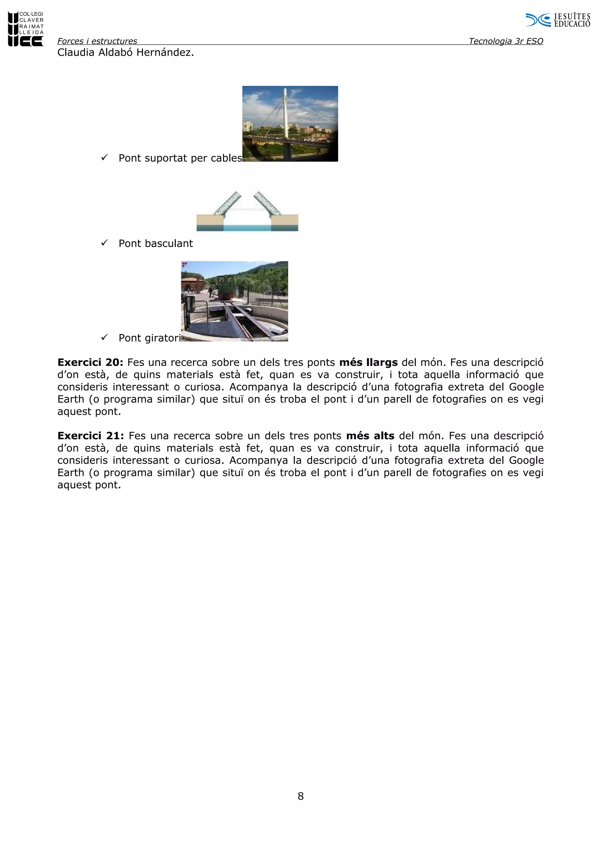 Tema 1. Forces I Estructures (Exercicis) | PDF