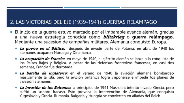 TEMA.2 GUERRA MUNDIAL RESUMEN Y CARACTERÍSTICAS | PPT