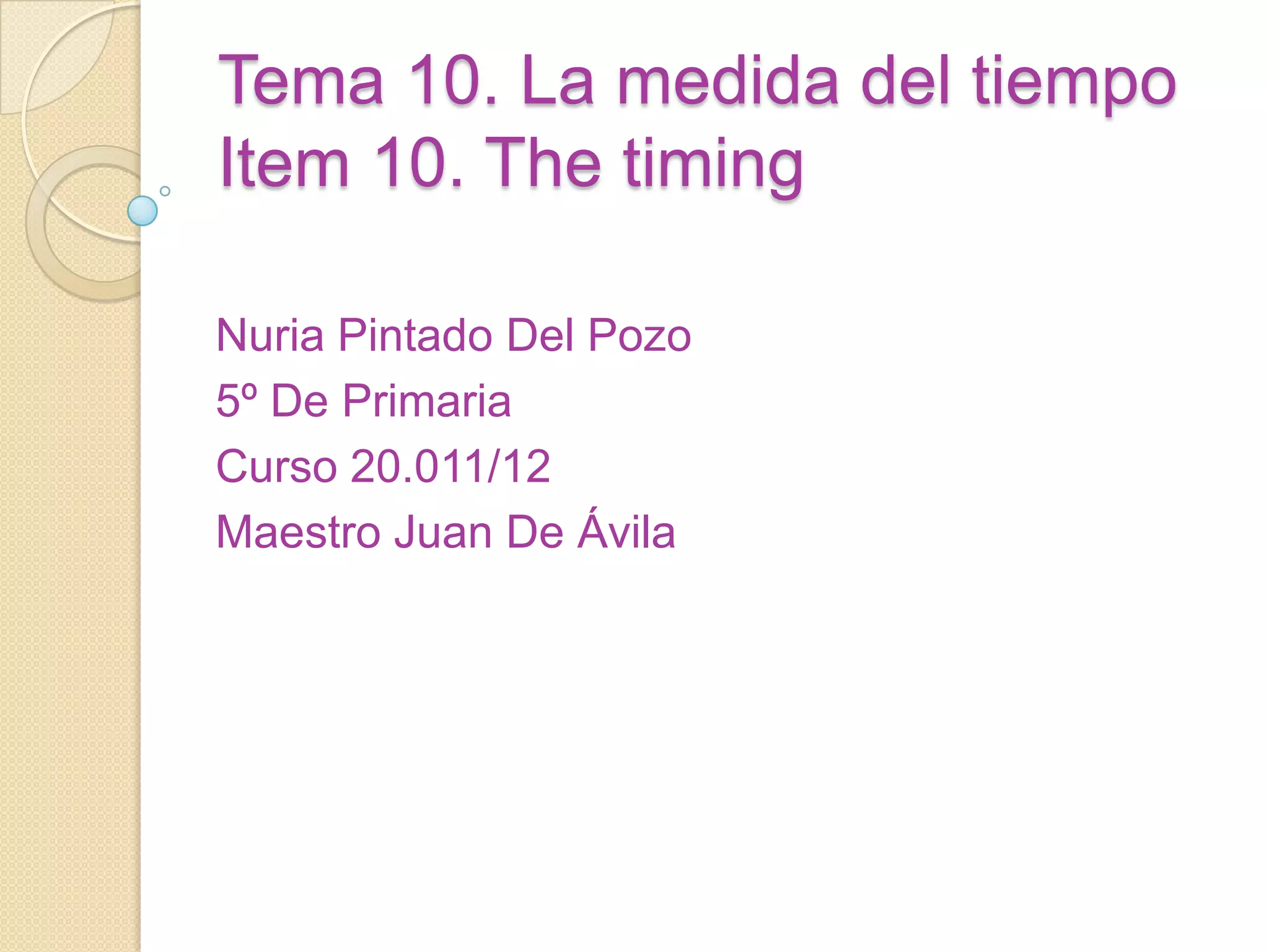 Tema 10. la medida del tiempo | PPT