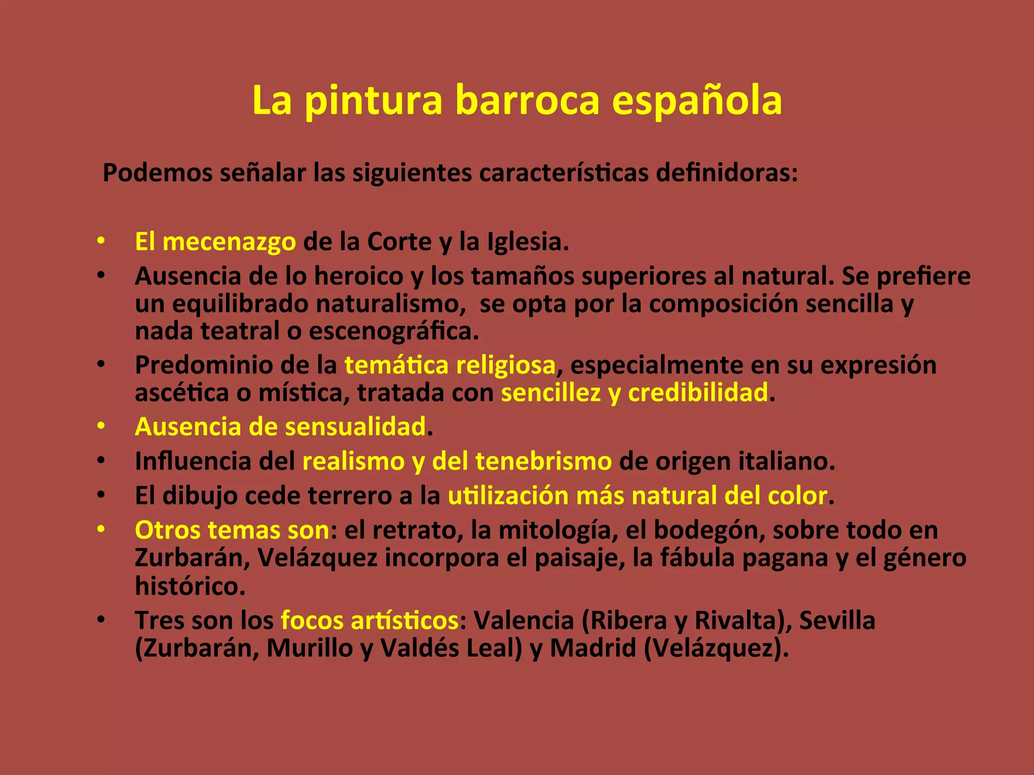 Tema 10 Arte Barroco (VI) Pintura Española | PPT | Descarga Gratuita